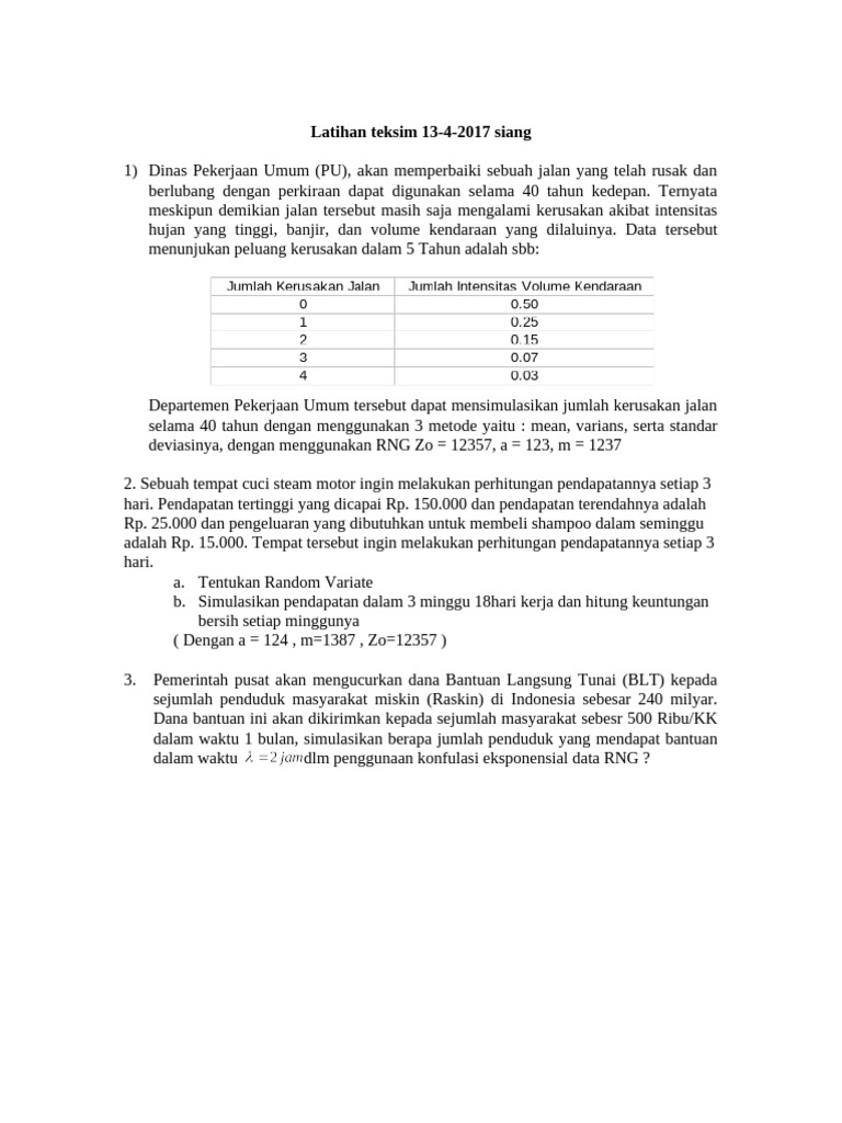 latihan teksim siang | PDF