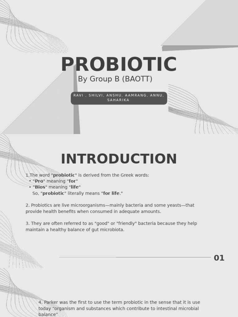 The Word Probiotic is Derived From the Greek Words Pro Meaning for Bios ...