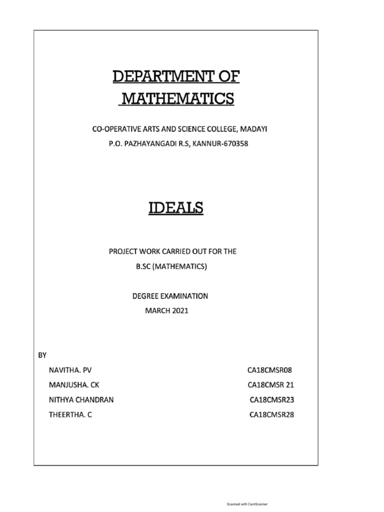 Ideals (Project) | PDF