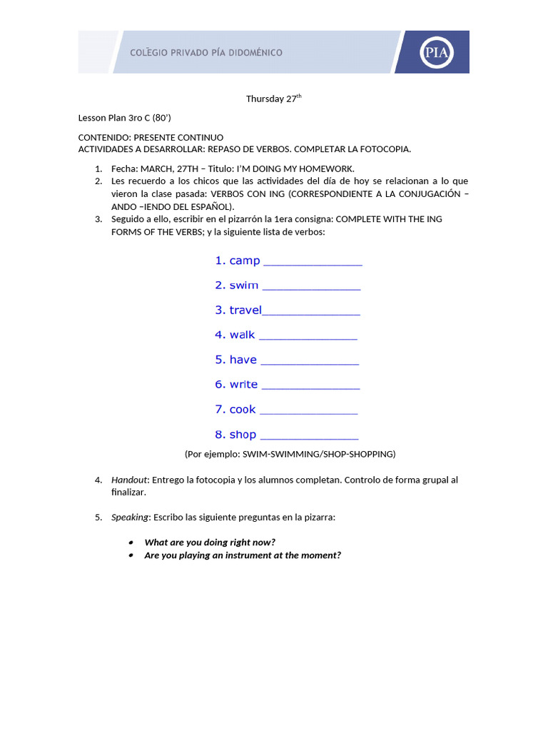 PLANNING Thursday 27th Friday 28th | PDF