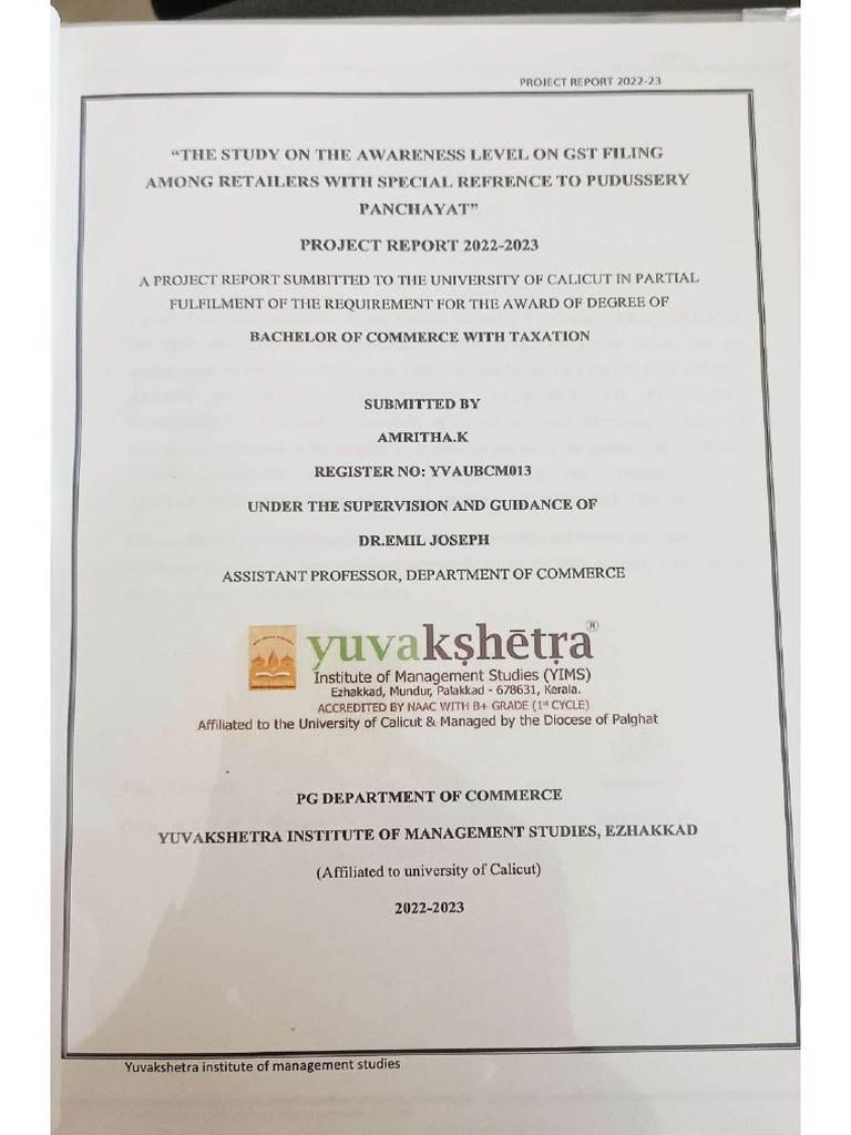 Projrct Front Page - UG | PDF