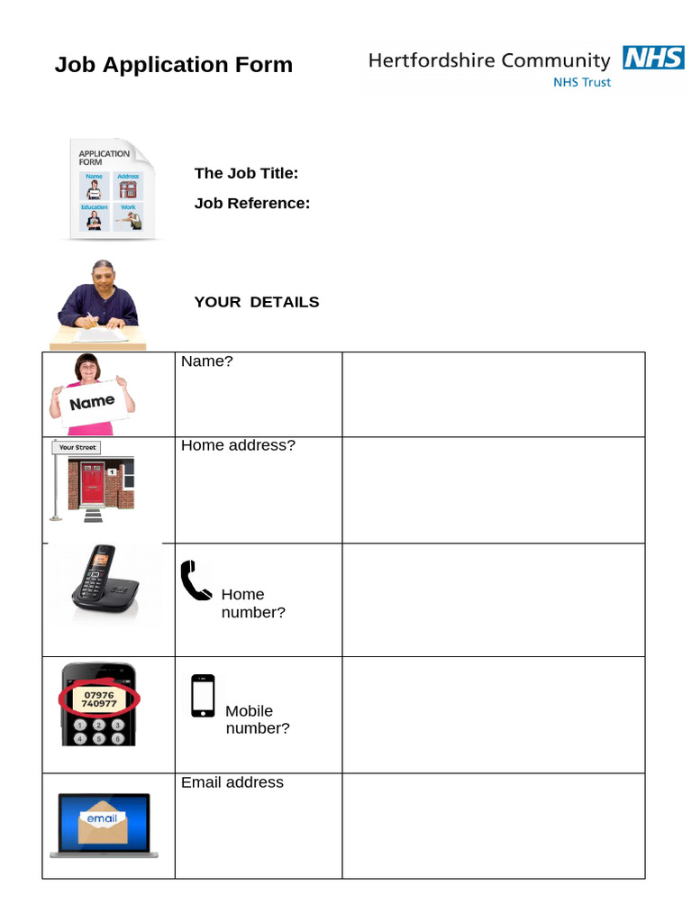 Easy Read Job Application Form Final Aug 17 | PDF