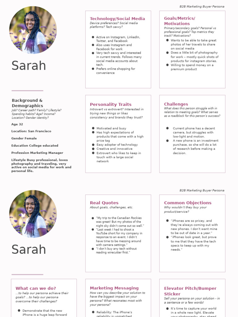 Buyer Persona Example | PDF | Mass Media