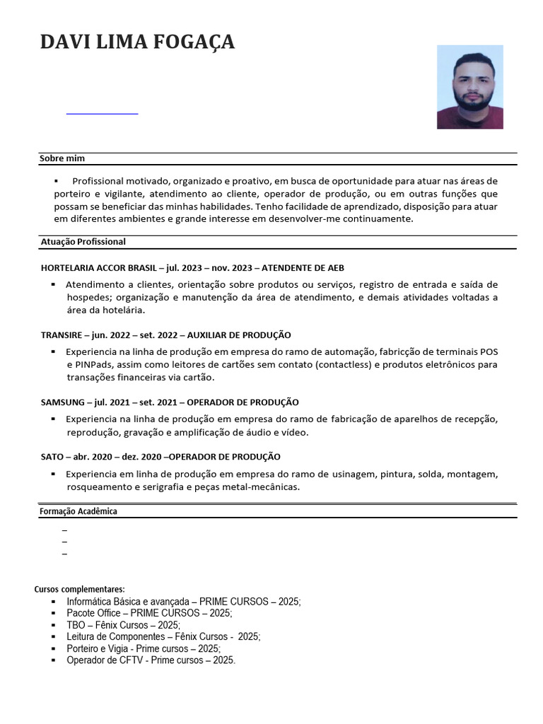 CV Davi 2025-1 | PDF