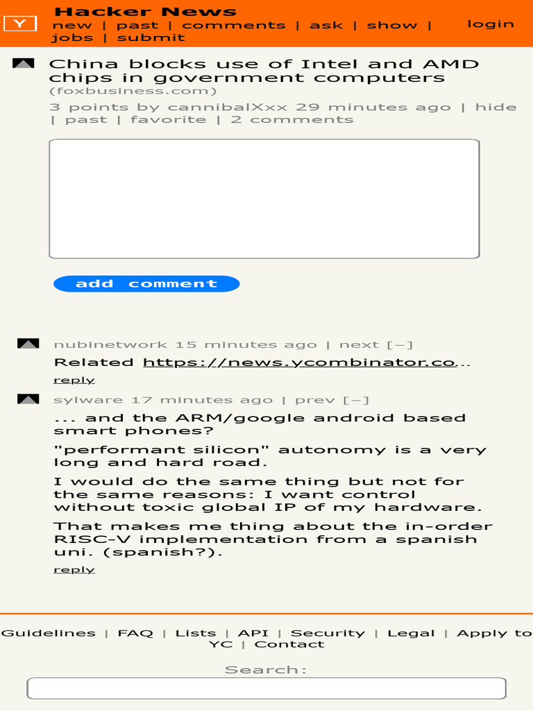China Blocks Use of Intel and AMD Chips in Government Computers Hacker News | PDF