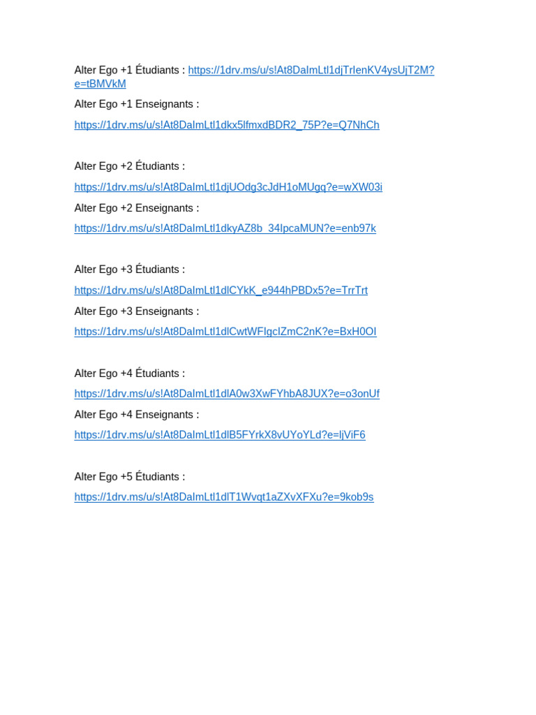 Liens Alter Ego Plus | PDF