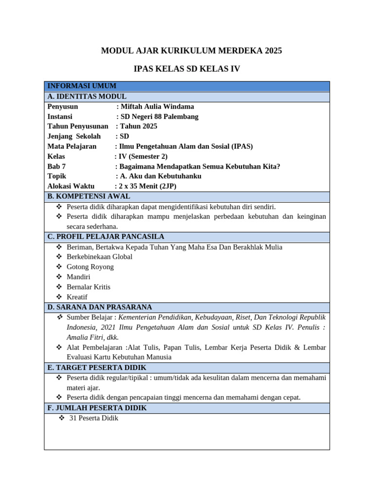 IPAS MODUL AUL | PDF