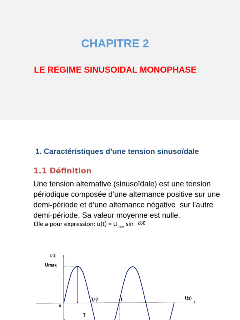 Régime Sinusoïdal Monophasé | PDF | Impédance (électricité) | Courant ...