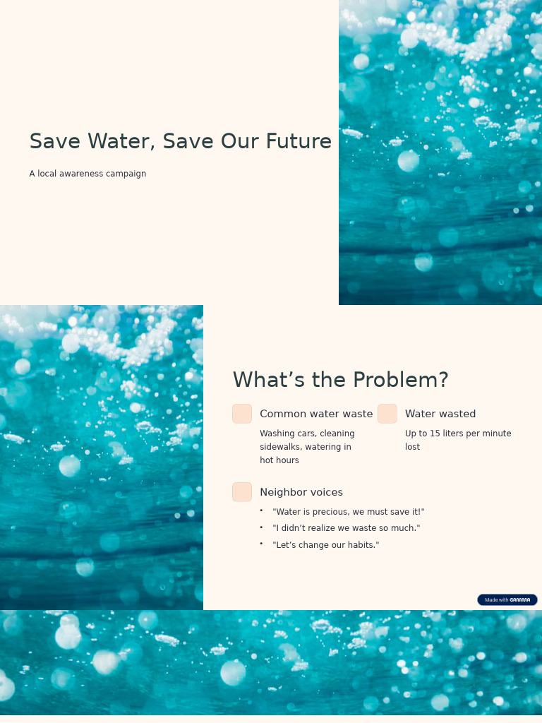Save Water Save Our Future | PDF