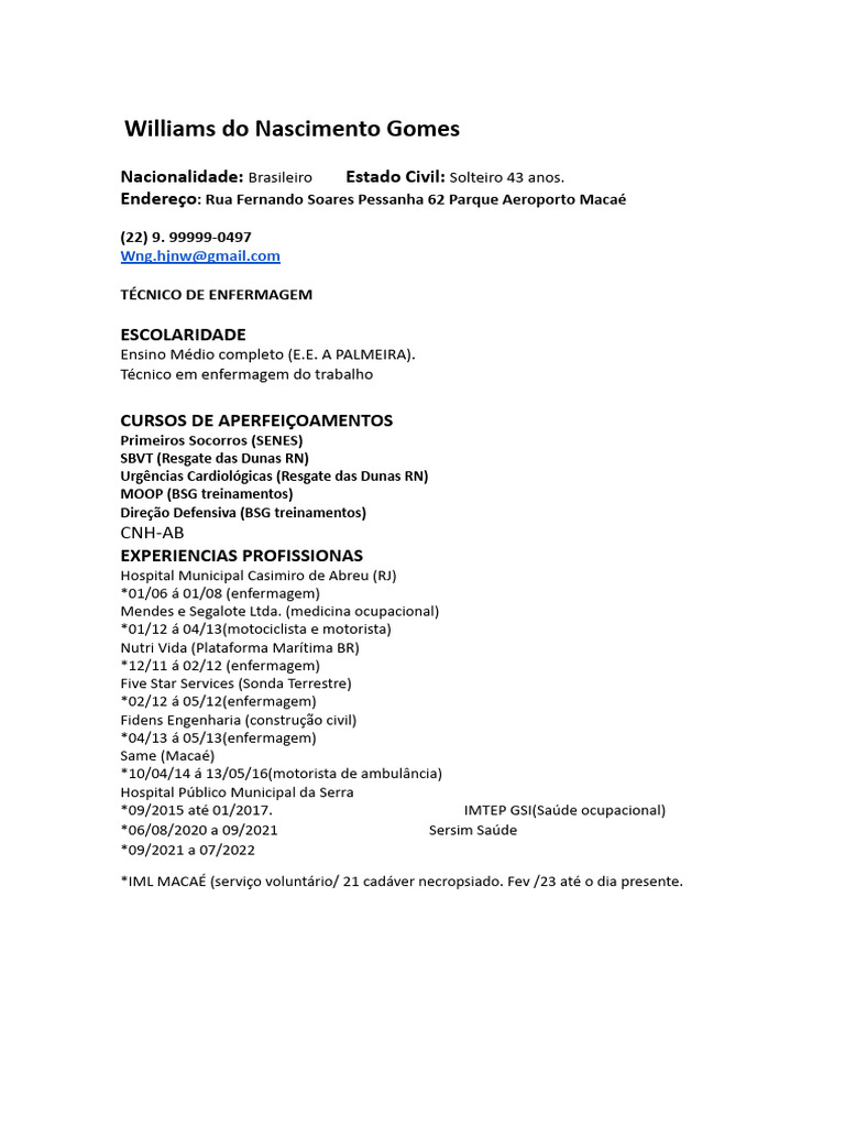 Williams (Currículo 2022) | PDF