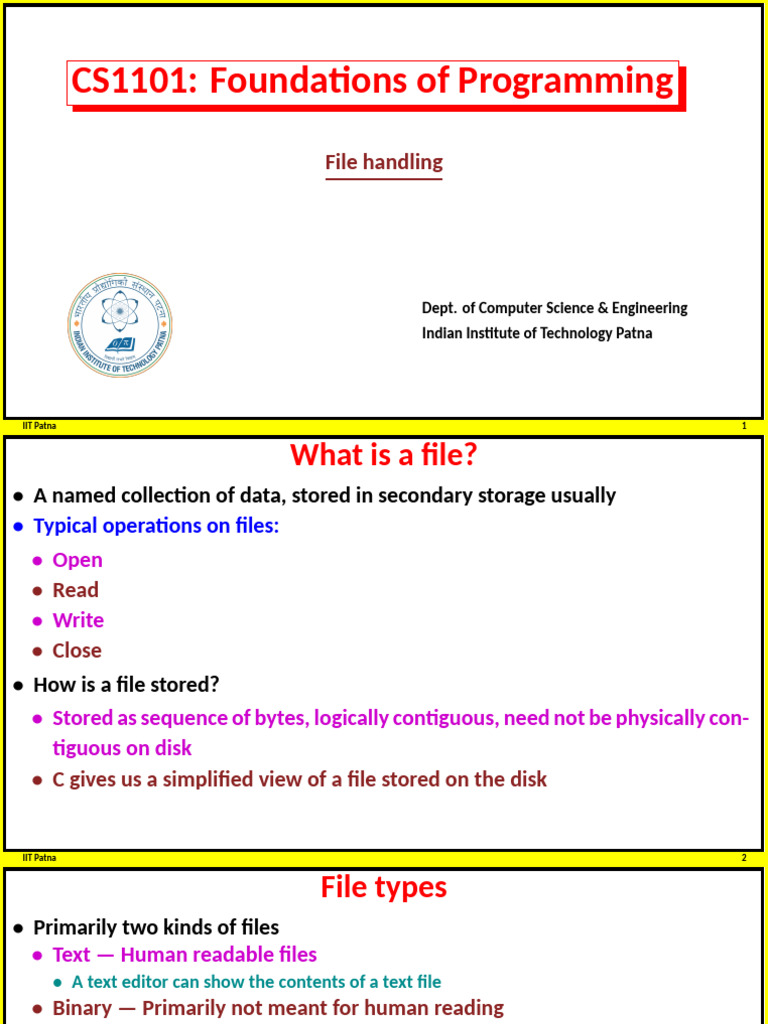 C Programming file handling | PDF | Computer File | Pointer (Computer Programming)