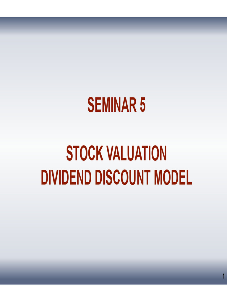 5.sem Examples Stocks Eng Solution | PDF | Dividend | Stocks