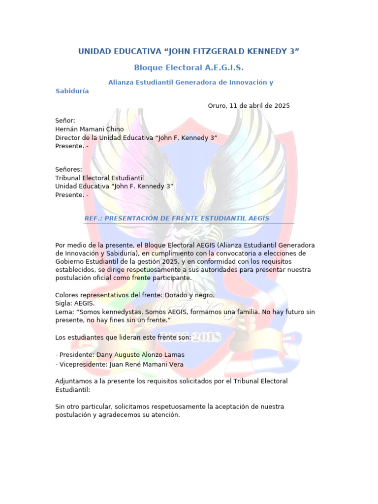 Presentación del Frente Estudiantil AEGIS | PDF | Laboratorios