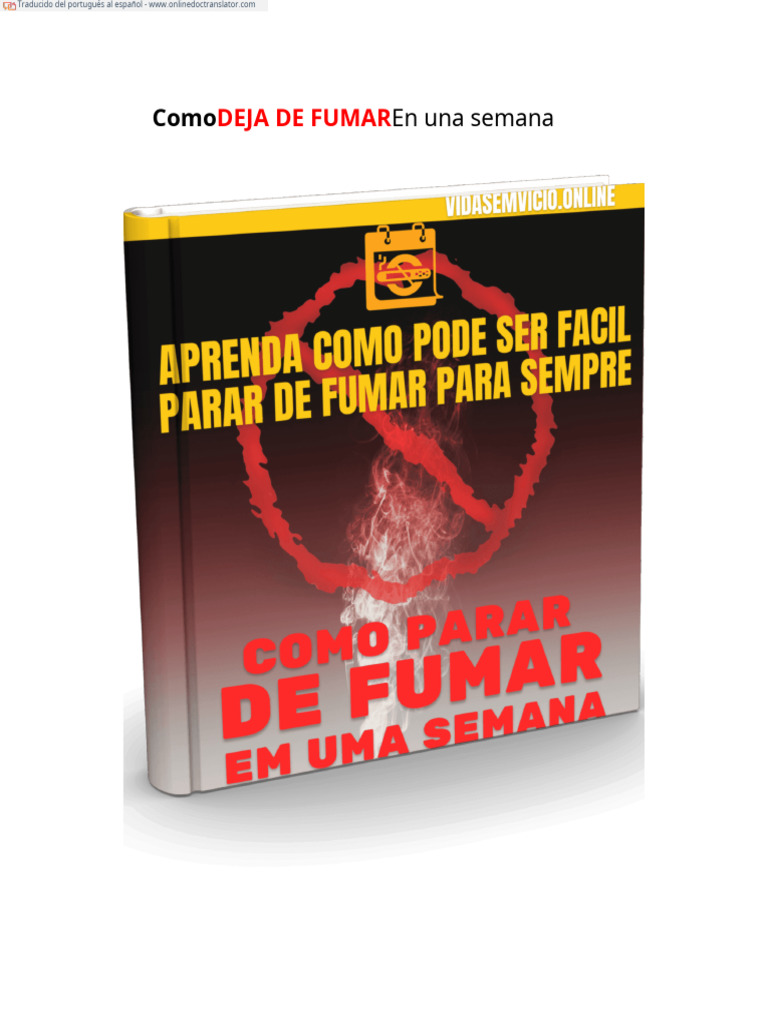 Deja de fumar en una semana | PDF | Nicotina | Dejar de fumar