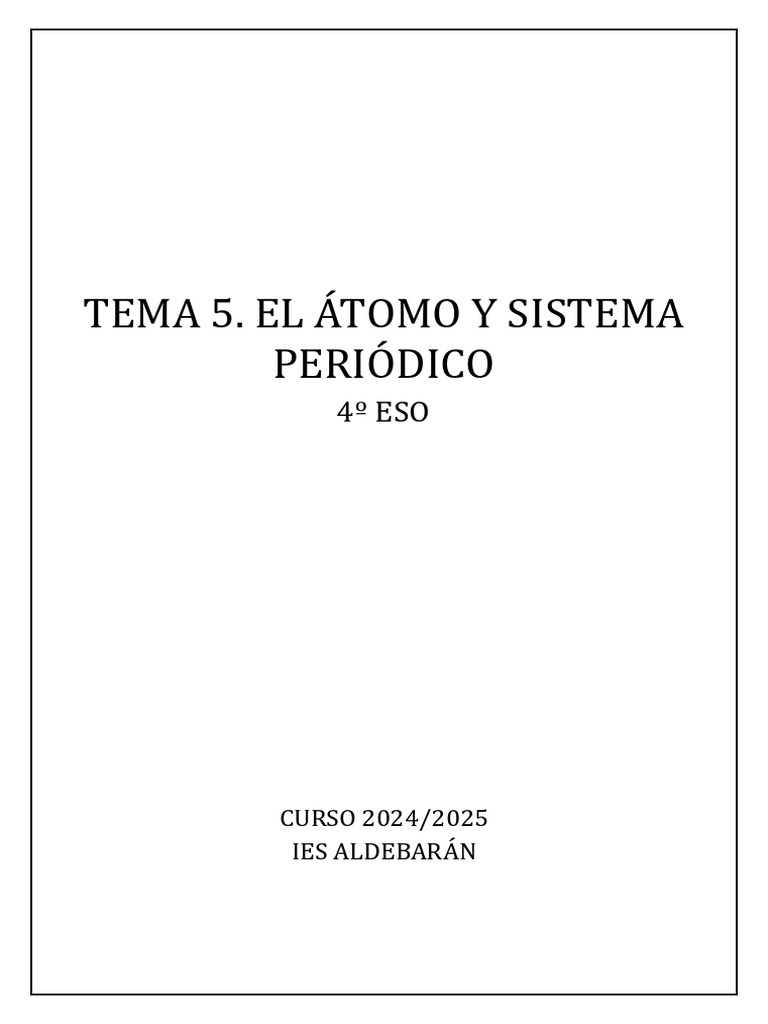 Ud. 6 Átomo y Sistema Periódico | PDF | Átomos | Núcleo atómico