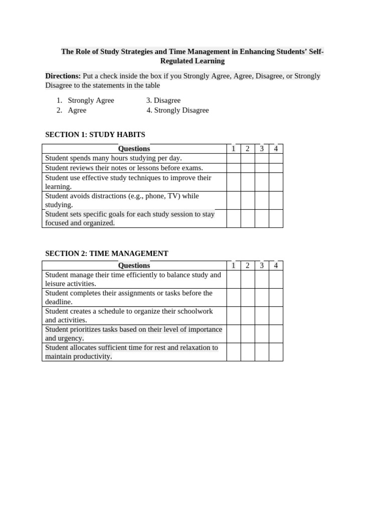 Statistical Relationship Between Study Habits | PDF
