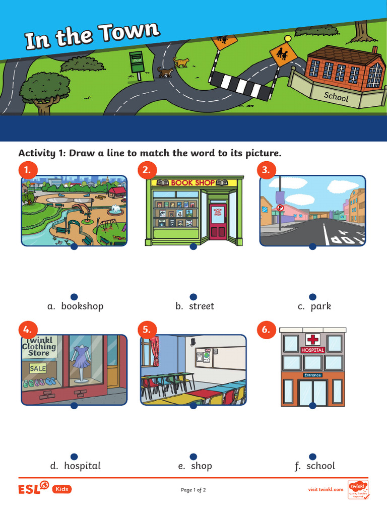 ESL Town Vocabulary Activities | PDF
