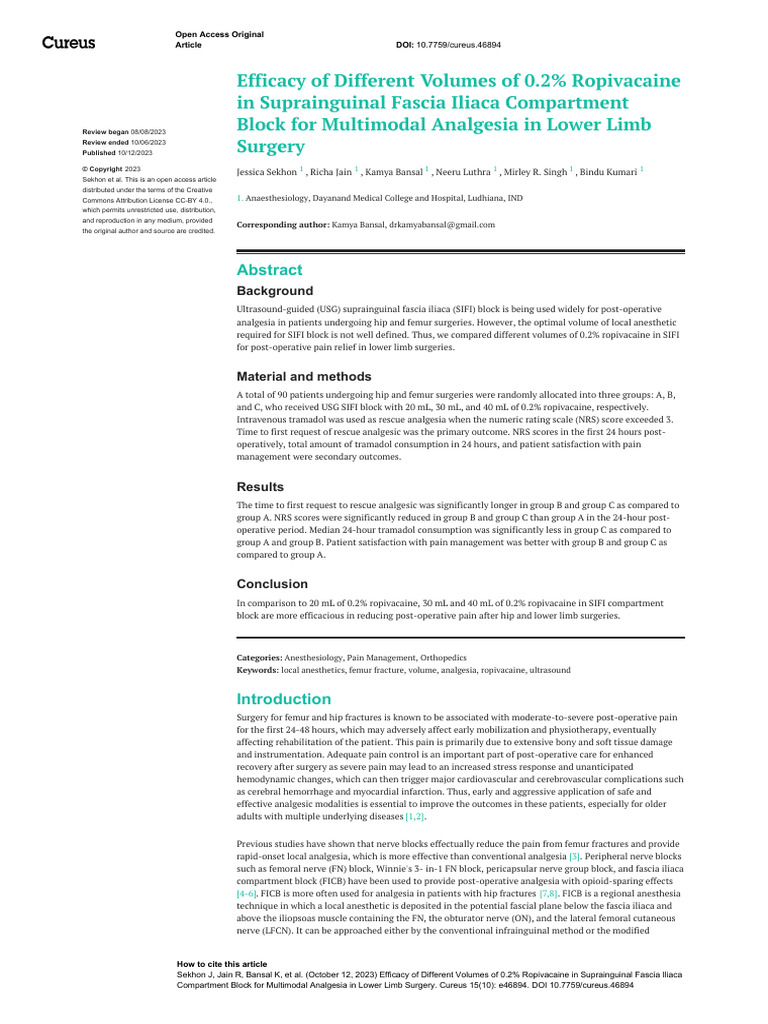 331cureus 0015 00000046894 | PDF | Statistics | Anesthesia
