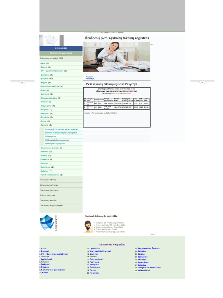 PVM Sąskaitų Faktūrų Registras | PDF
