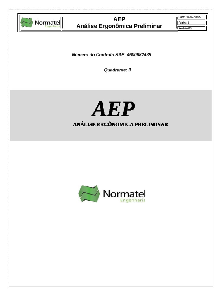 Aep - Análise Ergonômica Preliminar 742 - Modelo | PDF | Tempo | Calor