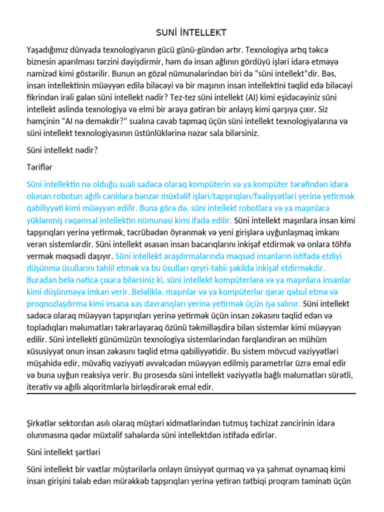 Suni̇ İntellekt | PDF
