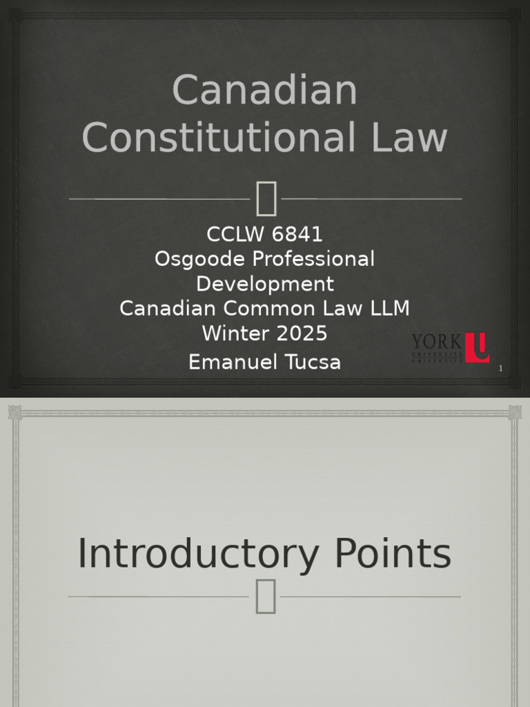 Canadian Constitutional Law Overview | PDF | Judicial Review | Constitution