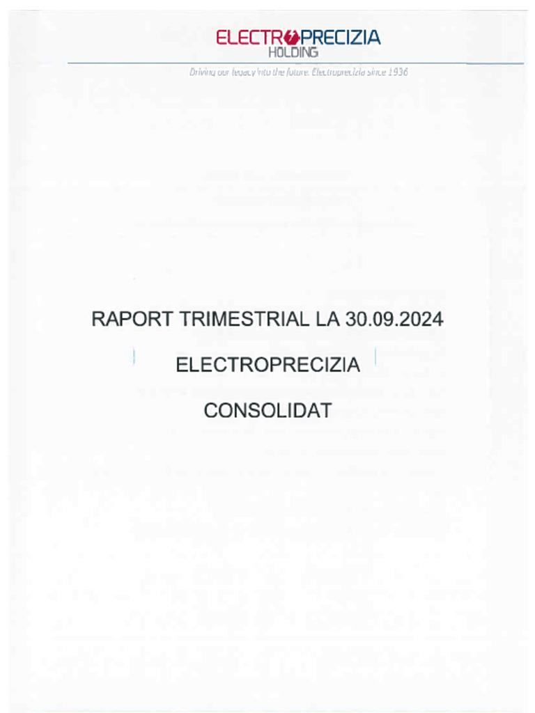 RAPORT TRIMESTRIAL CONSOLIDAT 30.09.2024 | PDF