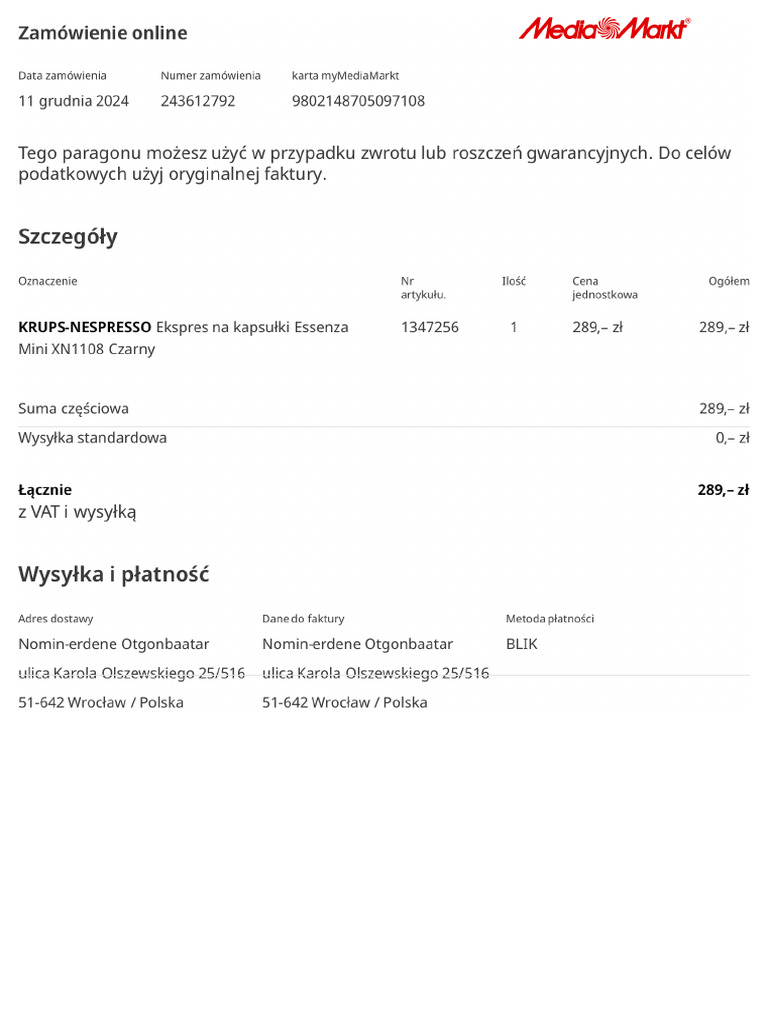 Media Market Receipt | PDF