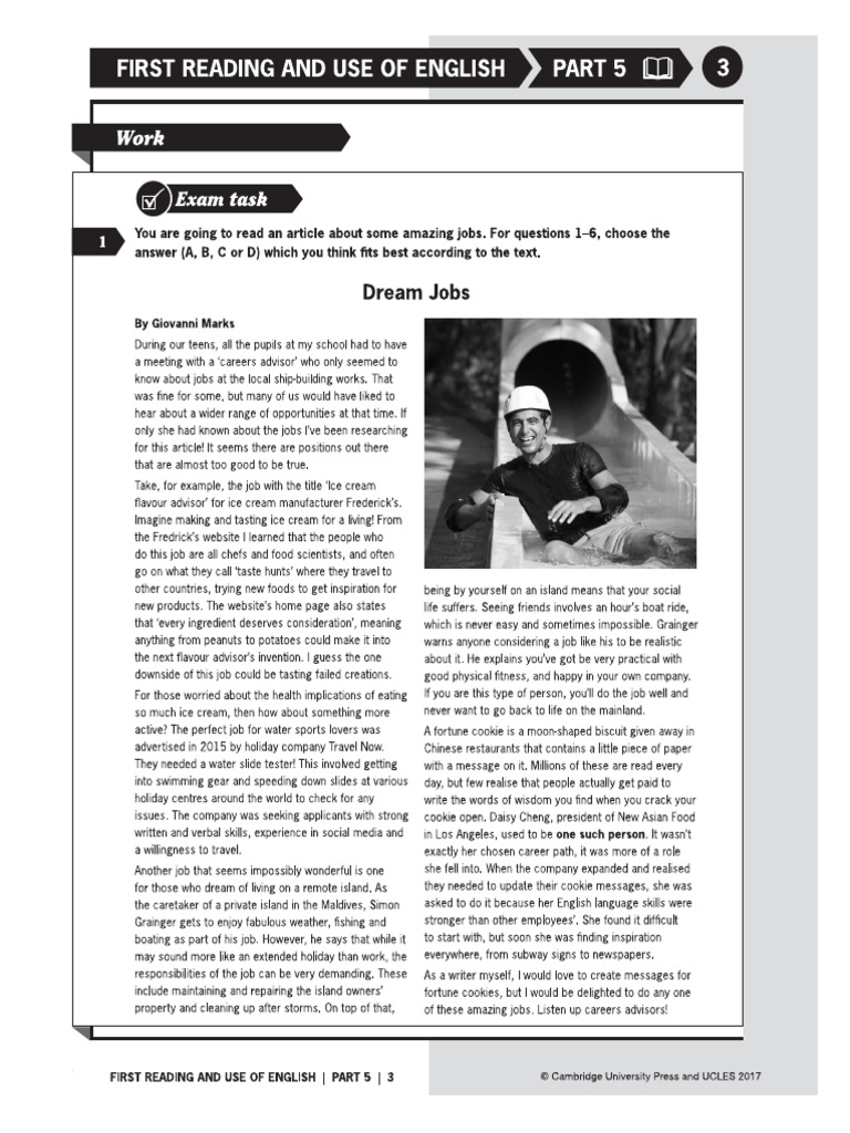 FCE Part 5 Reading | PDF