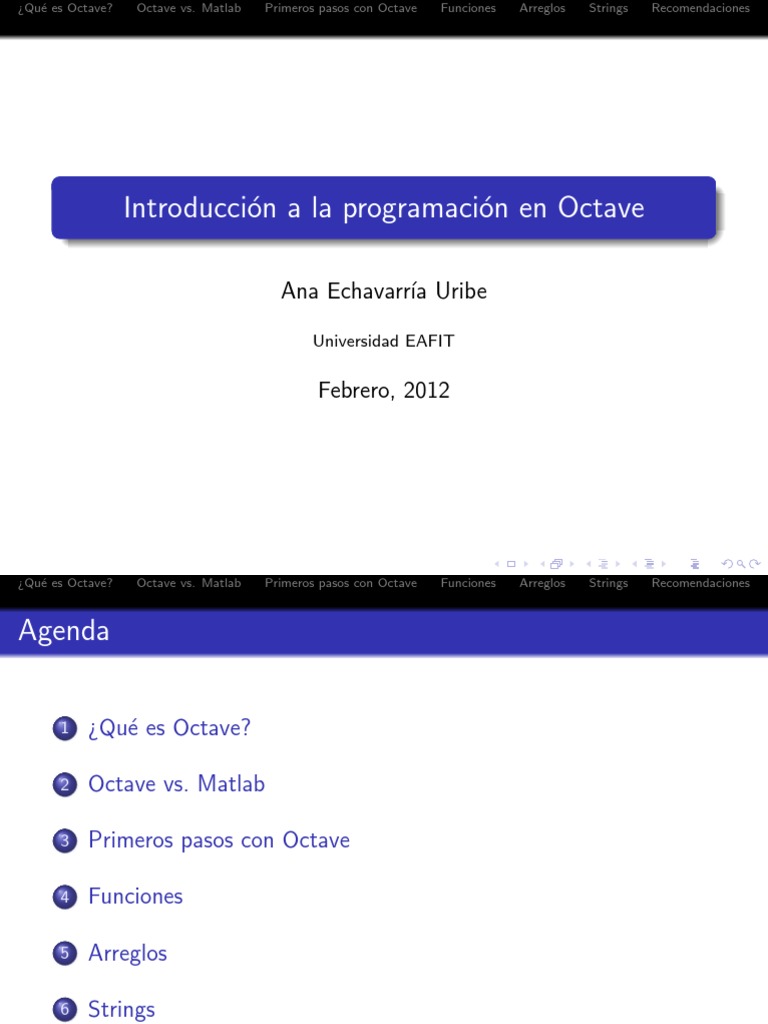 Programación en Octave | PDF | Matlab | Matriz (Matemáticas)