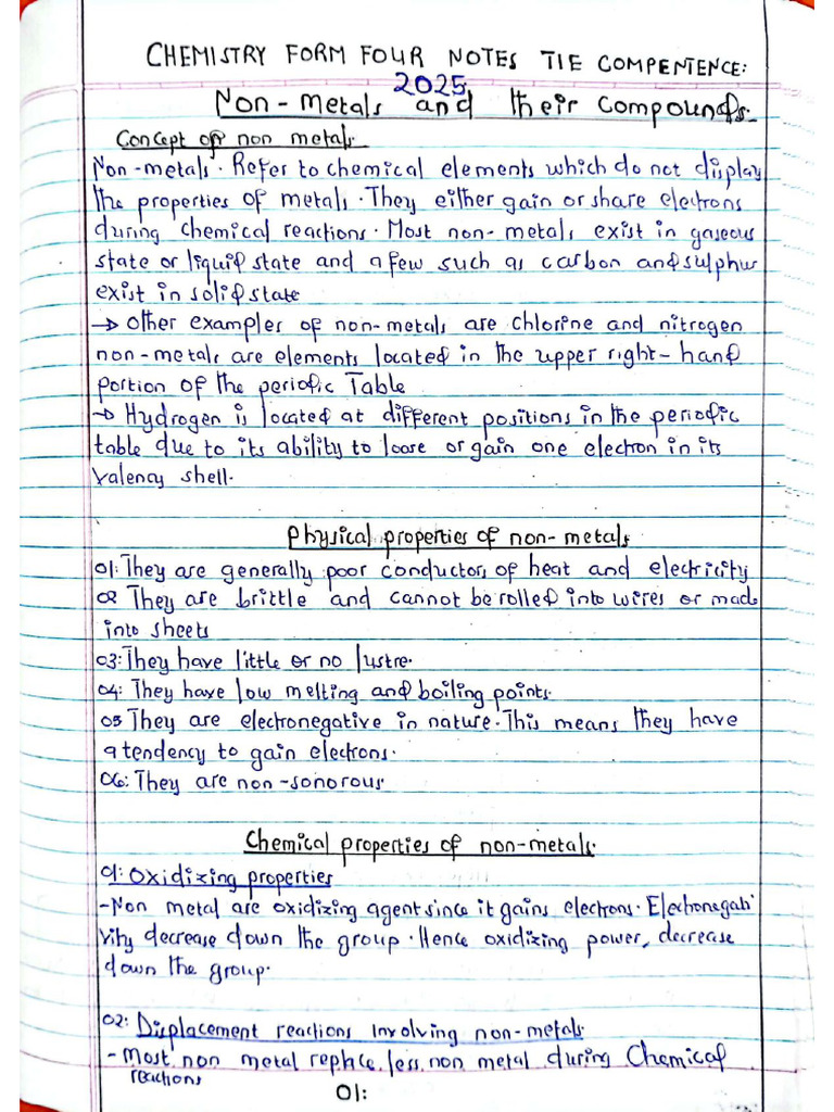 Non Metal and Their Compound | PDF