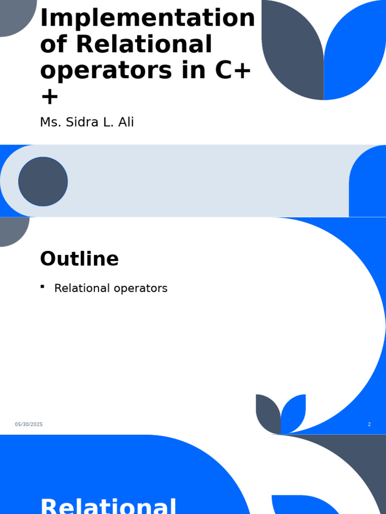 Implementation of Relational operators in C++ | PDF | C++ | Boolean Data Type