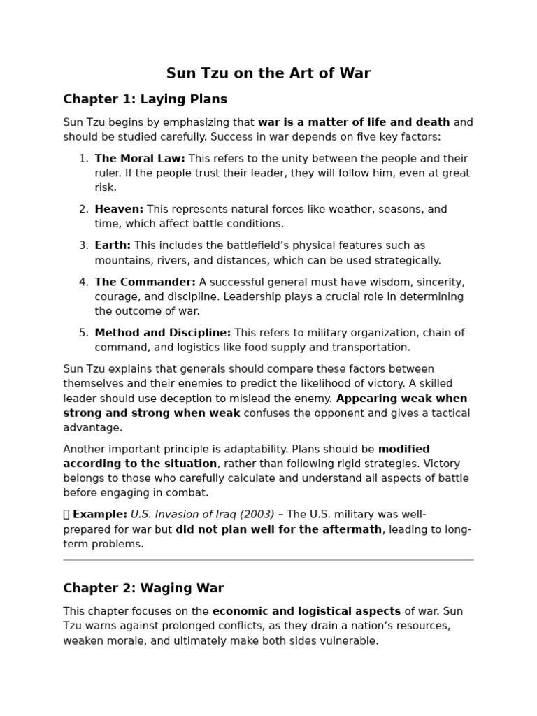 Sun Tzu On The Art of War-1 | PDF | Espionage | Battles