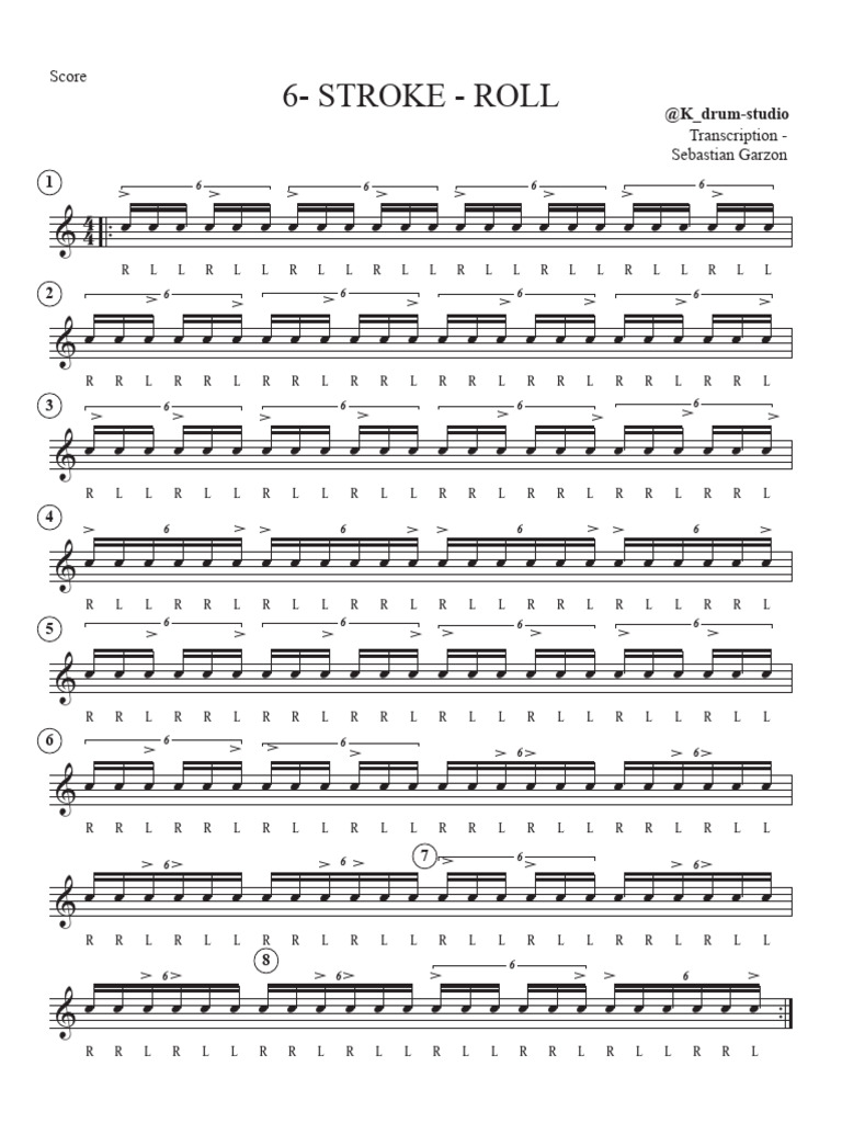 6 STROKE ROLL.2 - Score - Score | PDF
