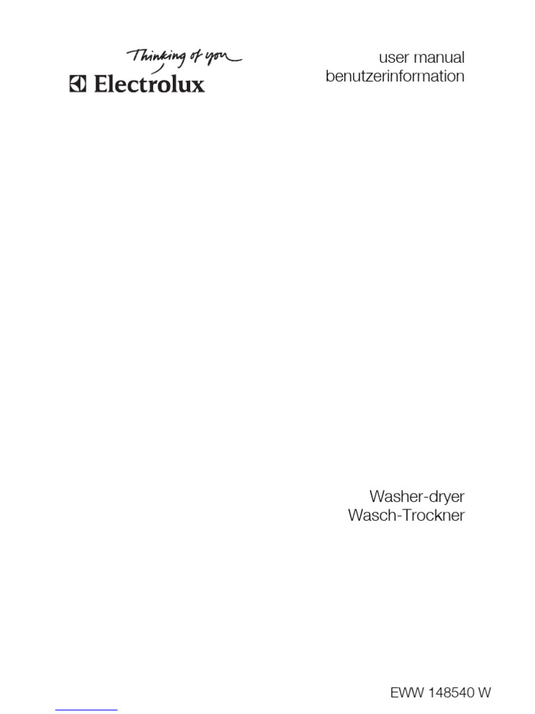 Electrolux Washer EWW 148540 W User Manual | PDF | Washing Machine ...