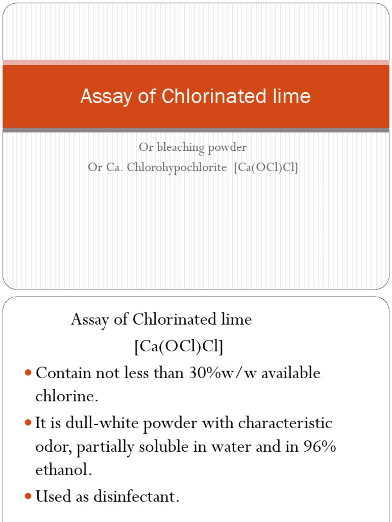 Assay of Chlorinated Lime | PDF