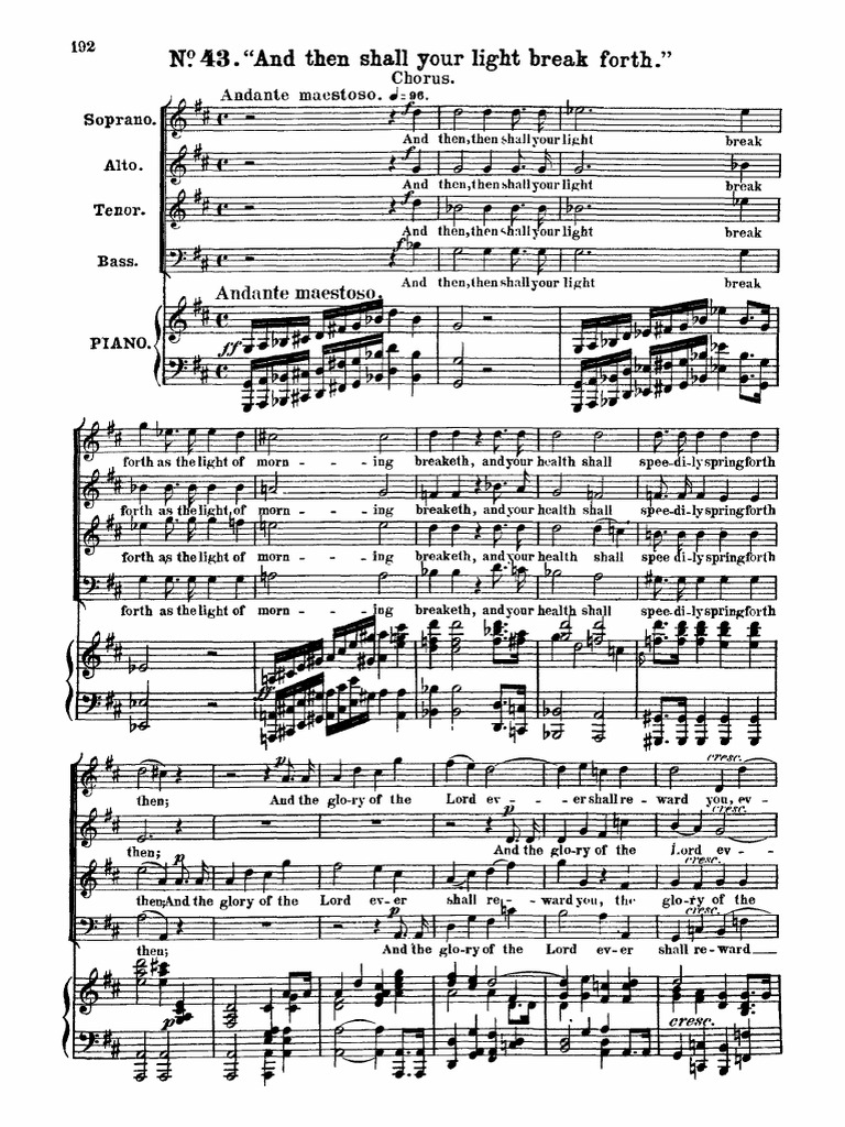 Mendelssohn and Then Shall Your Light Break Forth | PDF