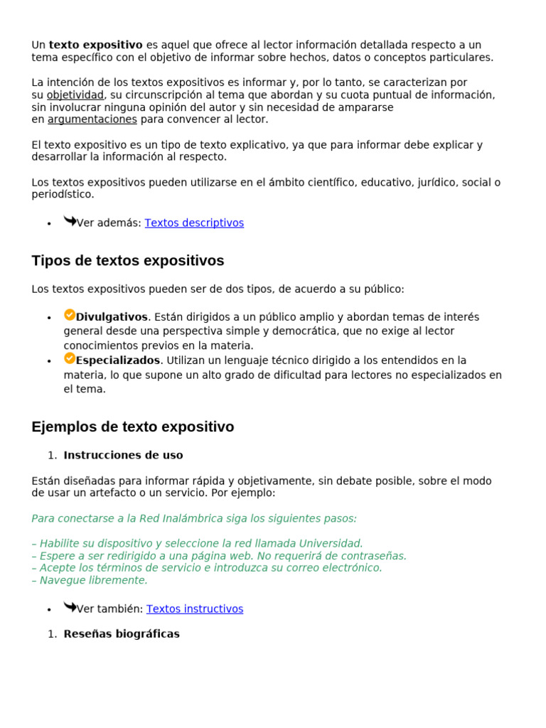 El Texto Expositivo | PDF | Verbo
