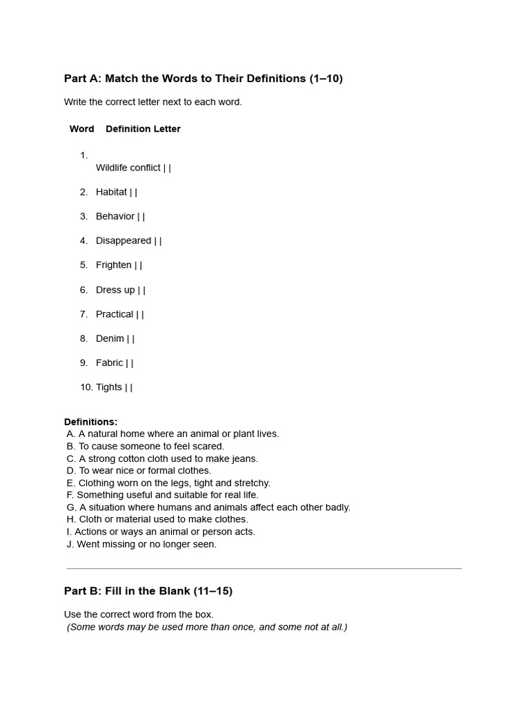 Vocab. Practice | PDF