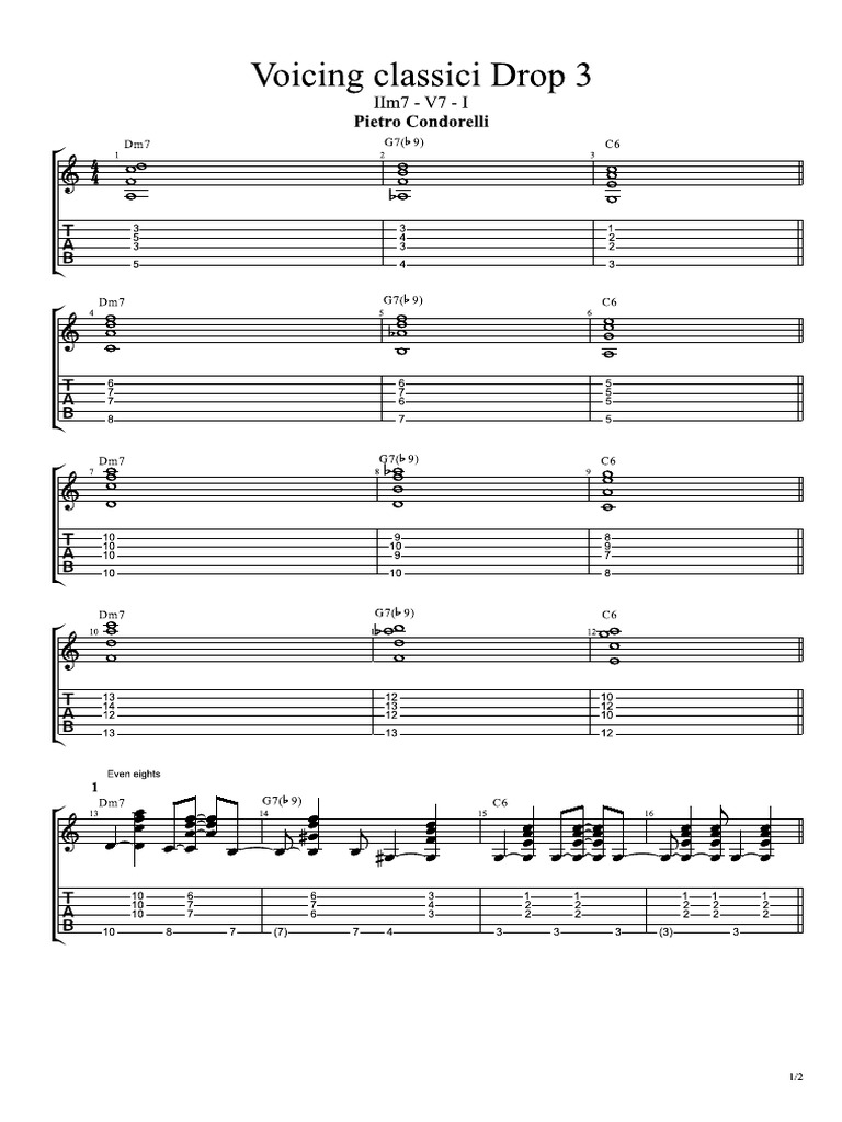 Voicing Classici Drop 3 (Maggiore) | PDF