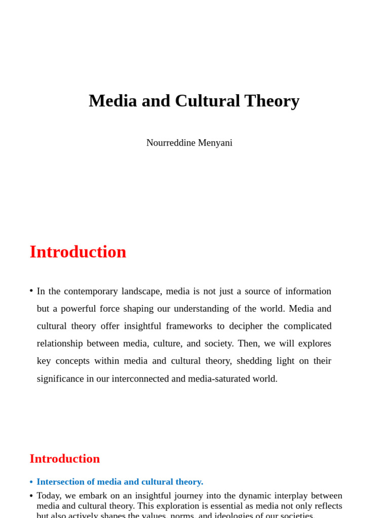 Media and Cultural Theory Insights | PDF | Orientalism (Book ...