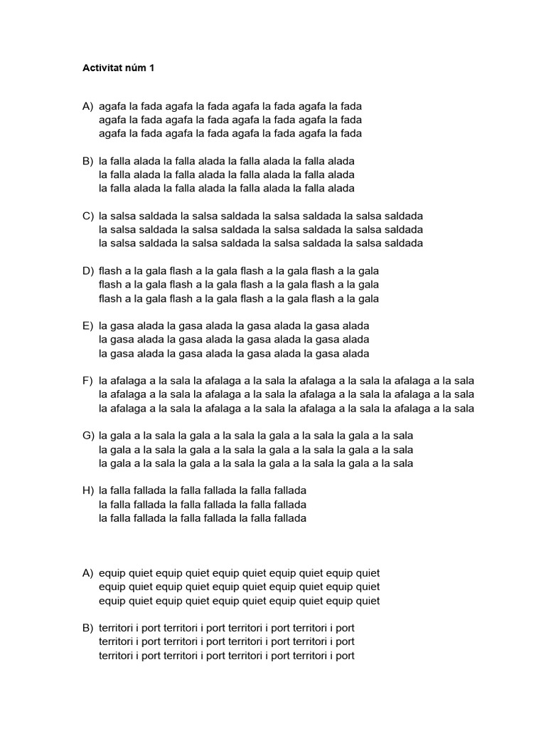 Deures Escriptura de Frases | PDF