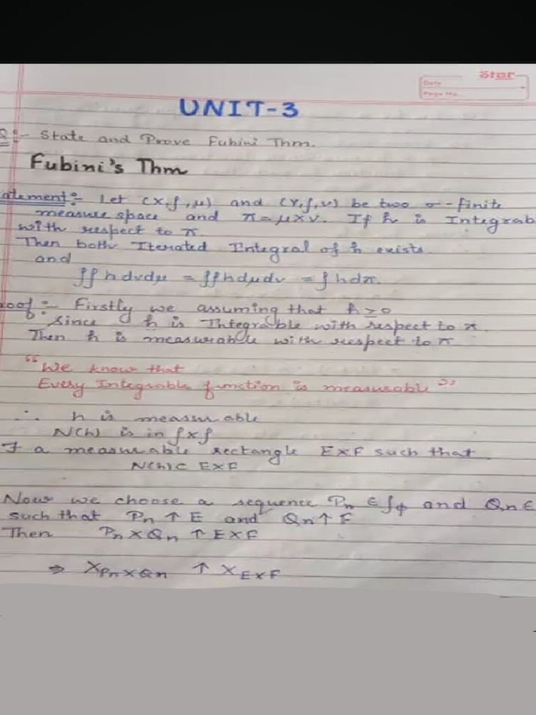 Understanding Fubini's Theorem | PDF