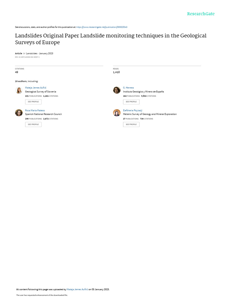 Landslide Monitoring Techniques | PDF | Landslide | Remote Sensing