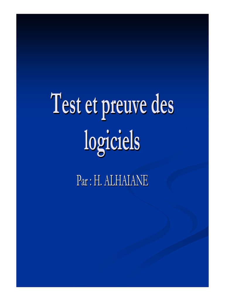 Test et validation des logiciels | PDF | Test de logiciel | Structure ...