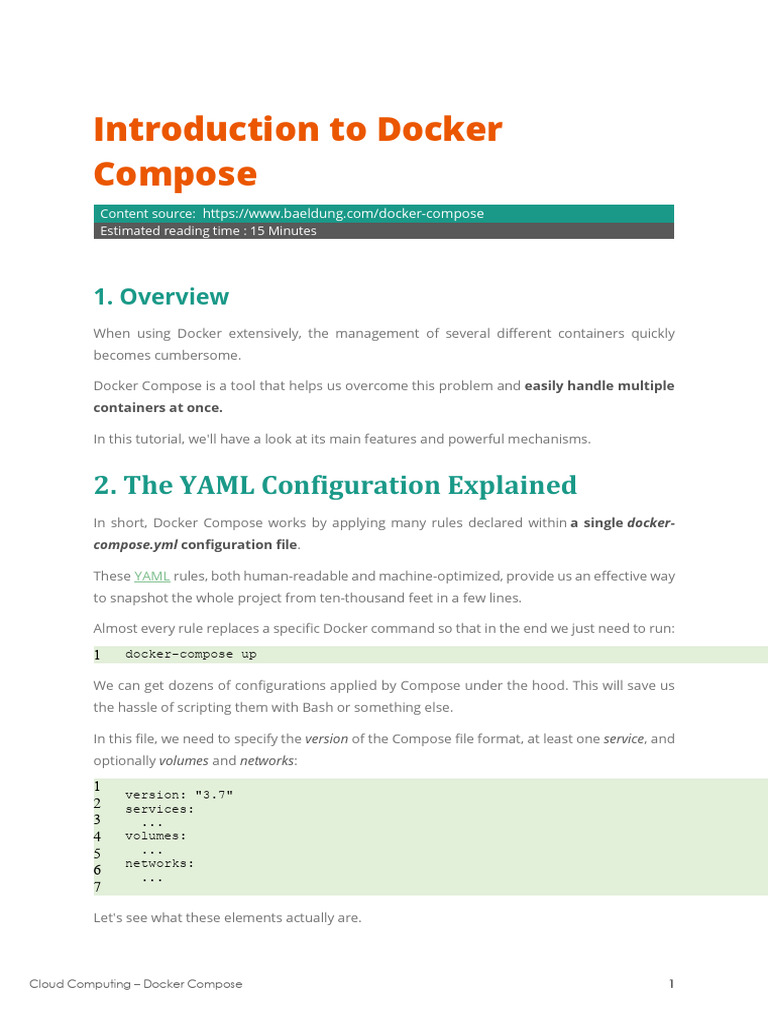 Microsoft Word - Docker-Compose | PDF | Computer File | System Software