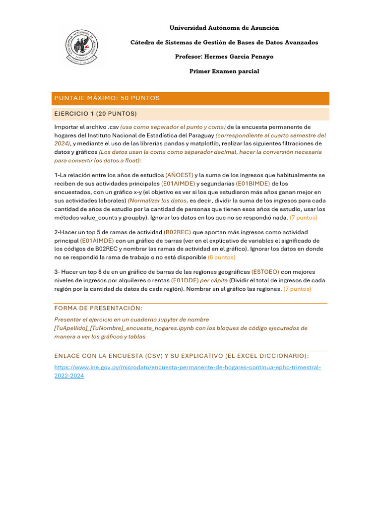 Primer Parcial SGBDA | PDF | Archivo de computadora | Python (lenguaje ...