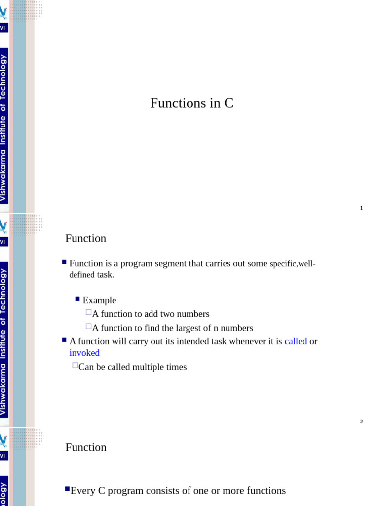 Unit 4-Functions in C | PDF | Parameter (Computer Programming) | Control Flow