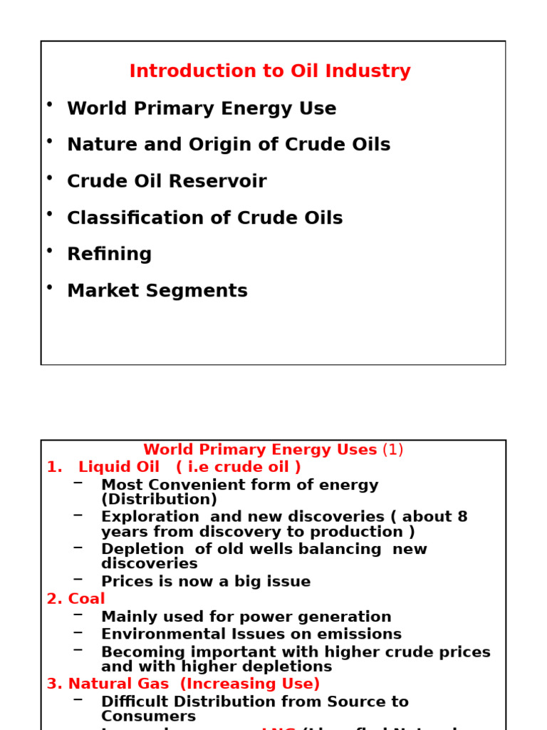 Introduction To The Oil Industry | PDF | Petroleum | Natural Gas
