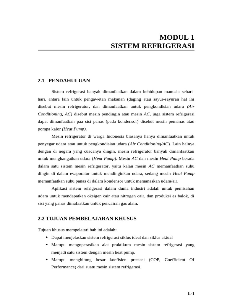 D. Bab 1 Sistem Refrig. | PDF